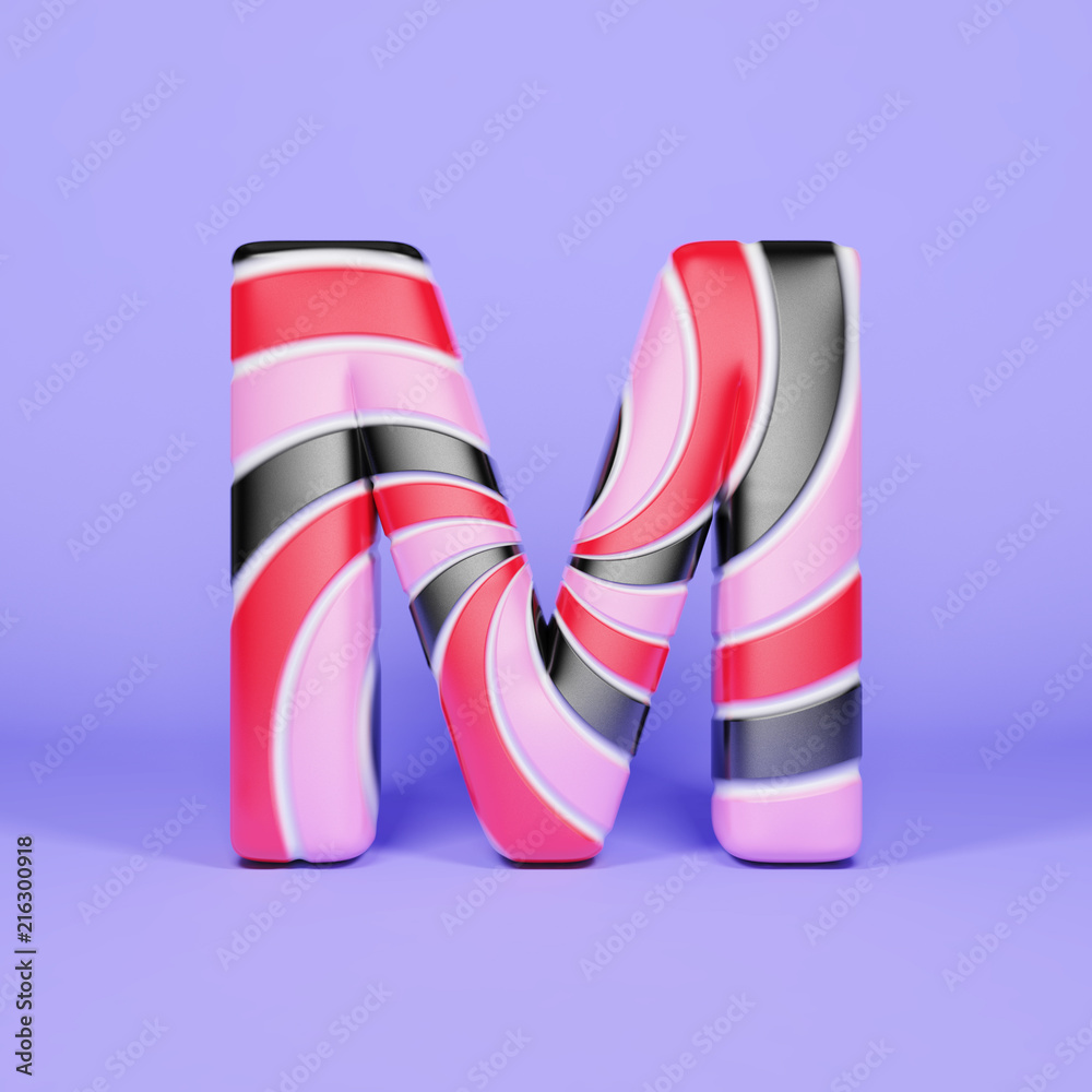 The Letter M In Pink And Black