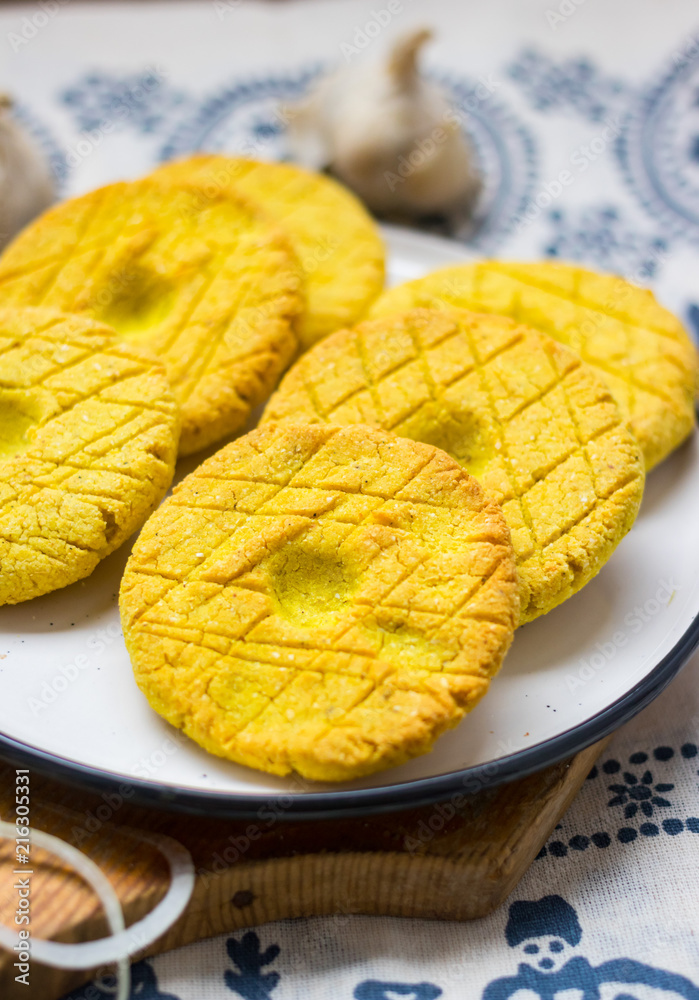 Mchadi - traditional Georgian cornbread traditionally eaten with Lobio ...