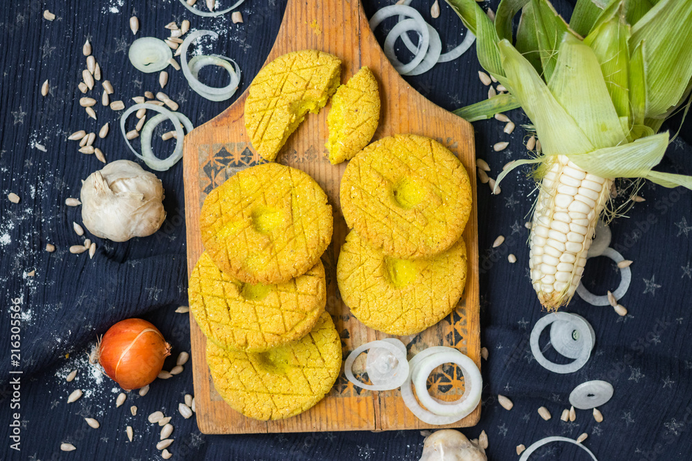 Mchadi - traditional Georgian cornbread traditionally eaten with Lobio ...