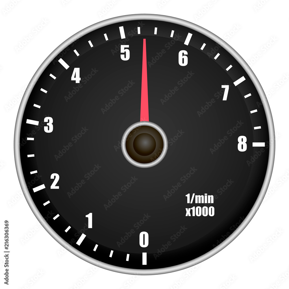 Car tachometer mockup. Realistic illustration of car tachometer vector ...