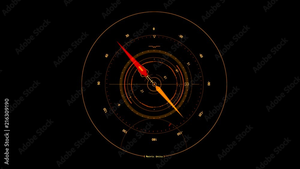 Orange HUD Compass Interface Motion Graphic Element Stock Video | Adobe ...