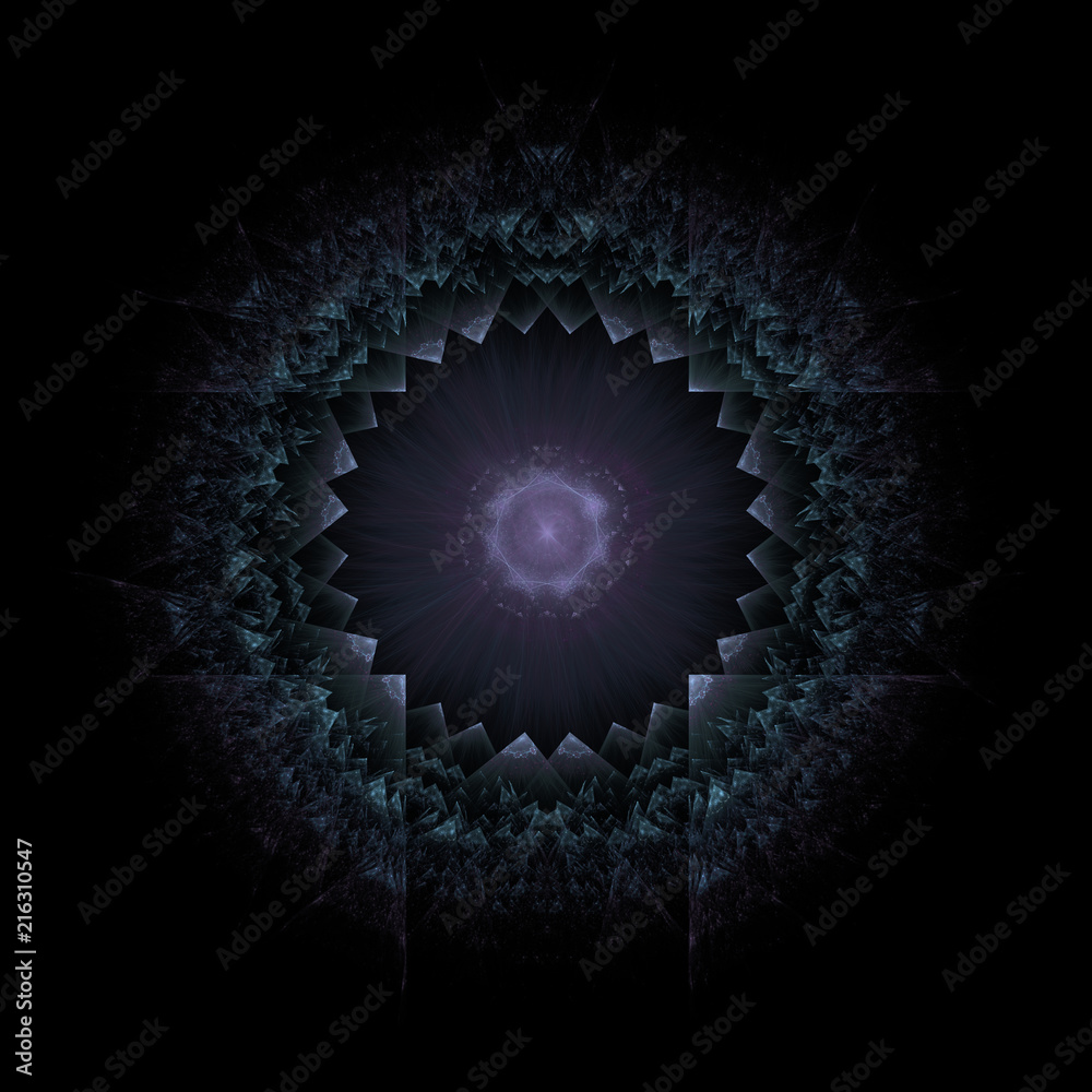 Dented Depths - Fractal flame based on shades of blue, pink, and purple ...