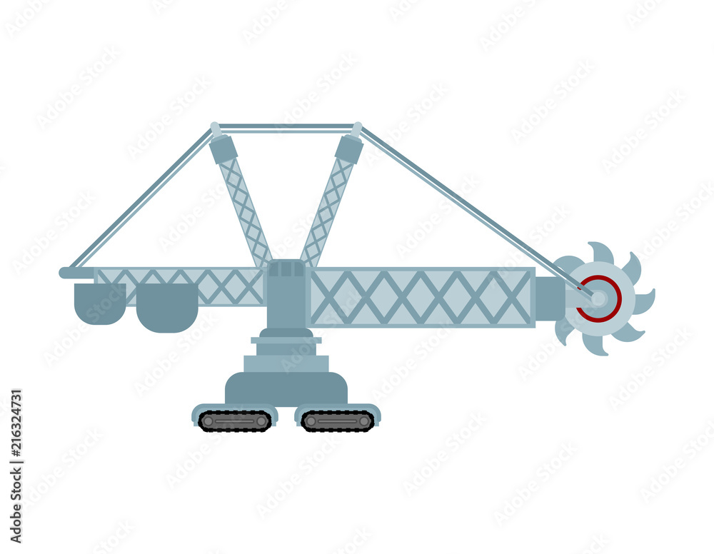 Bucket wheel excavator isolated. Rotary Excavator Heavy equipment ...
