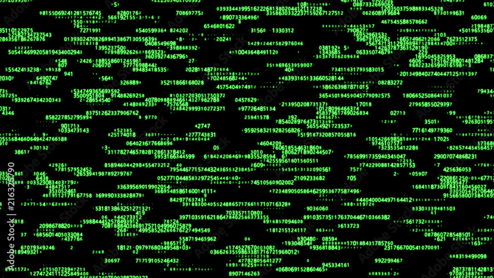 Digital background green matrix. Binary computer code. Hacker concept. 3d rendering Stock ...