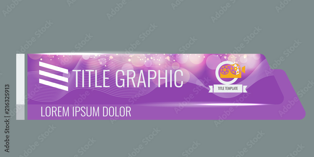 Video headline title or lower third template with flow and bokeh lights ...