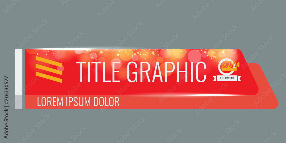 Video headline title or lower third template with flow and bokeh lights ...