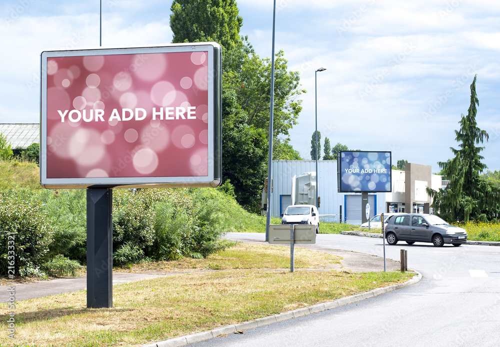 Roadside Billboard Mockup Stock Template | Adobe Stock