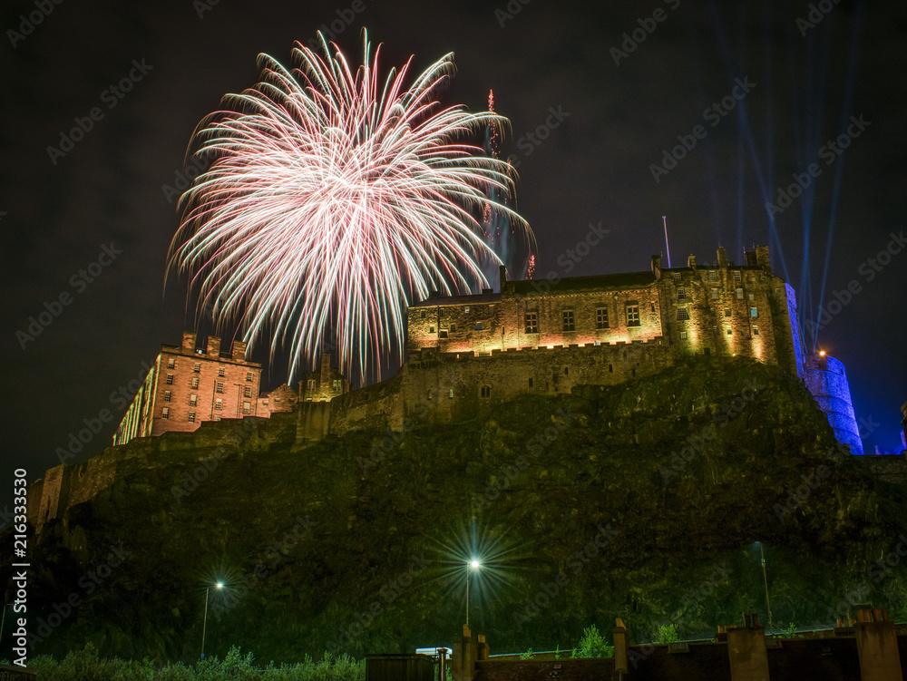 Edinburgh Castle Fireworks Stock Photo | Adobe Stock
