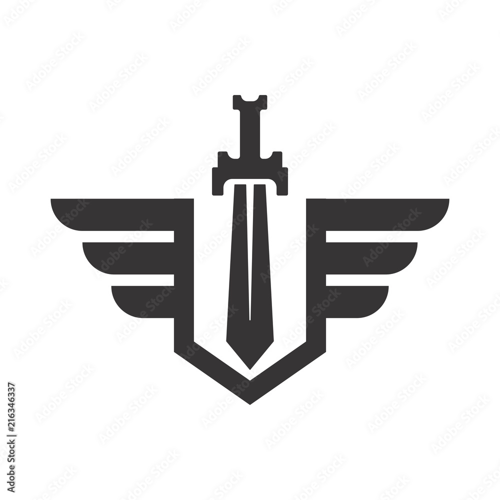 Sword logo. Knight Icon. Warrior Symbol. Vector eps 08. Stock Vector ...