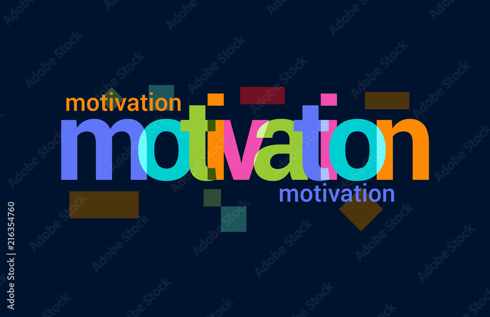 Motivation Colorful Overlapping Vector Letter Design Dark Background ...