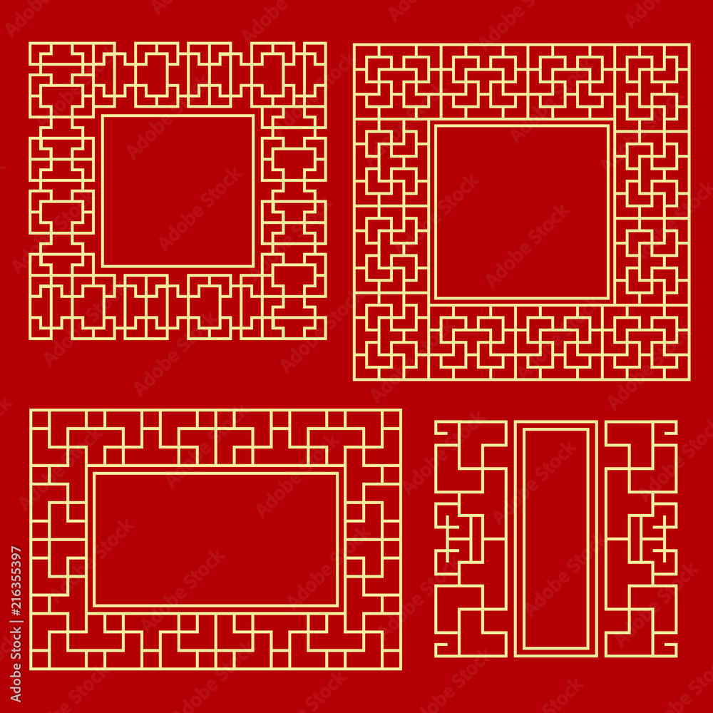 Traditional chinese border frame, Vector illustration Stock Vector ...