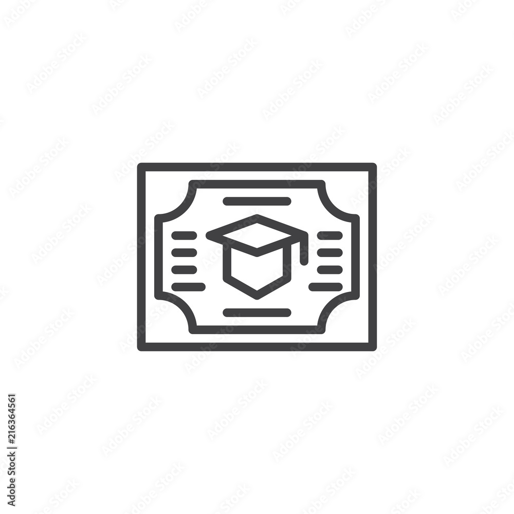 High School Diploma outline icon. linear style sign for mobile concept ...