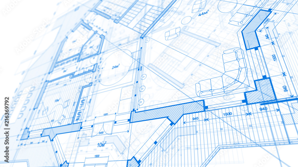 Architecture design: blueprint plan - illustration of a plan modern ...