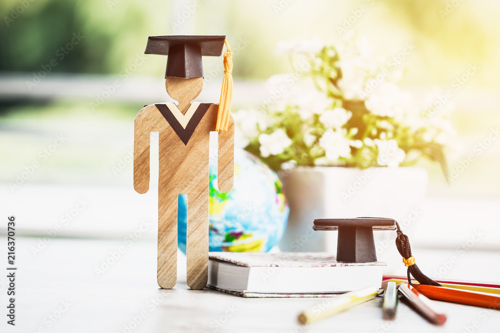 Back to School Concept, Student Sign wood with Graduation celebrating ...