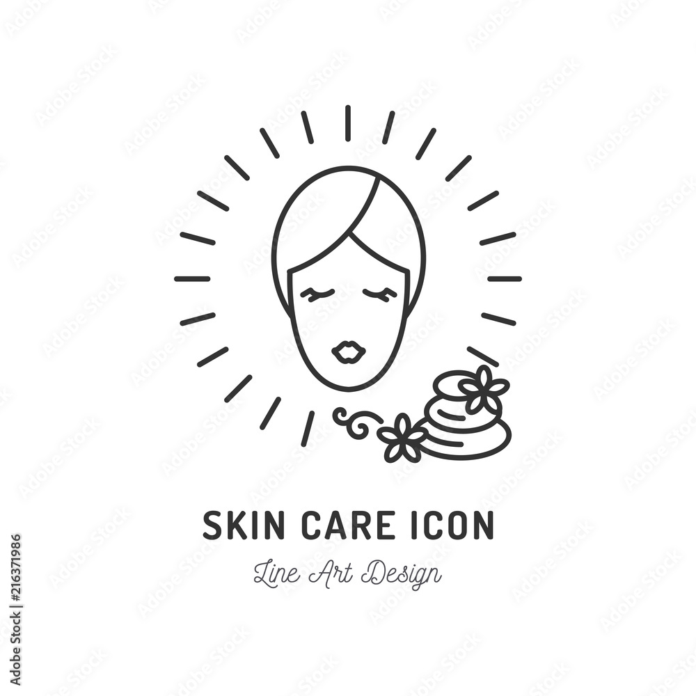 Skin care logo, Cosmetic Spa therapy icon. Cosmetology and beauty. Spa ...
