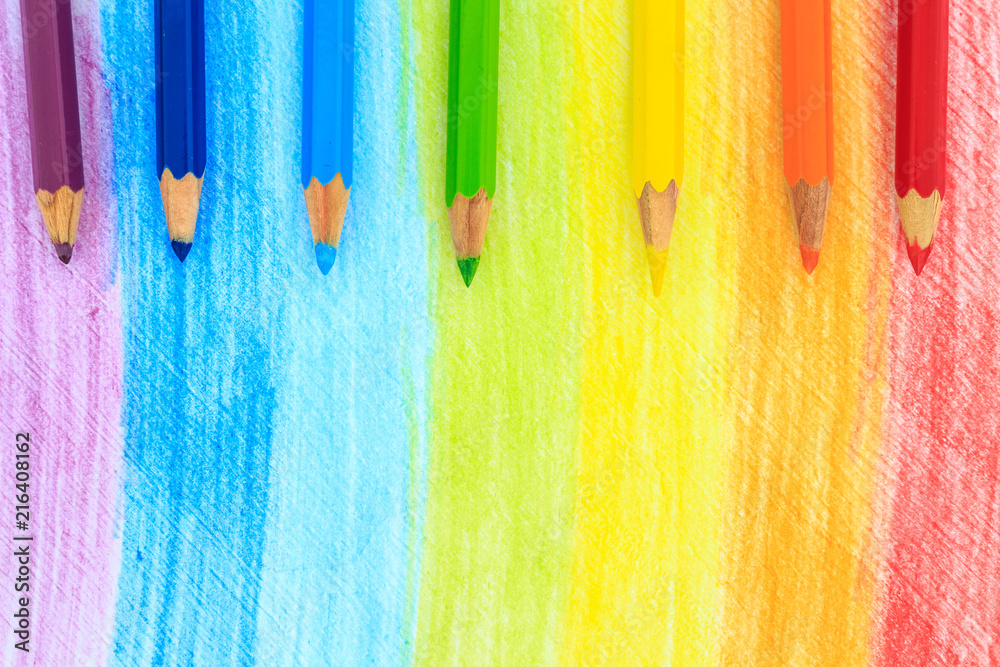 rainbow stroke pencil drawing sketch abstract art. Stock Photo | Adobe ...