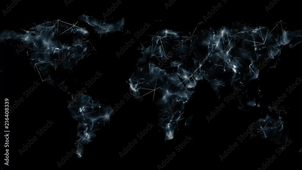 World Map Network Social Network Connection Connecting People On The Internet Nodes