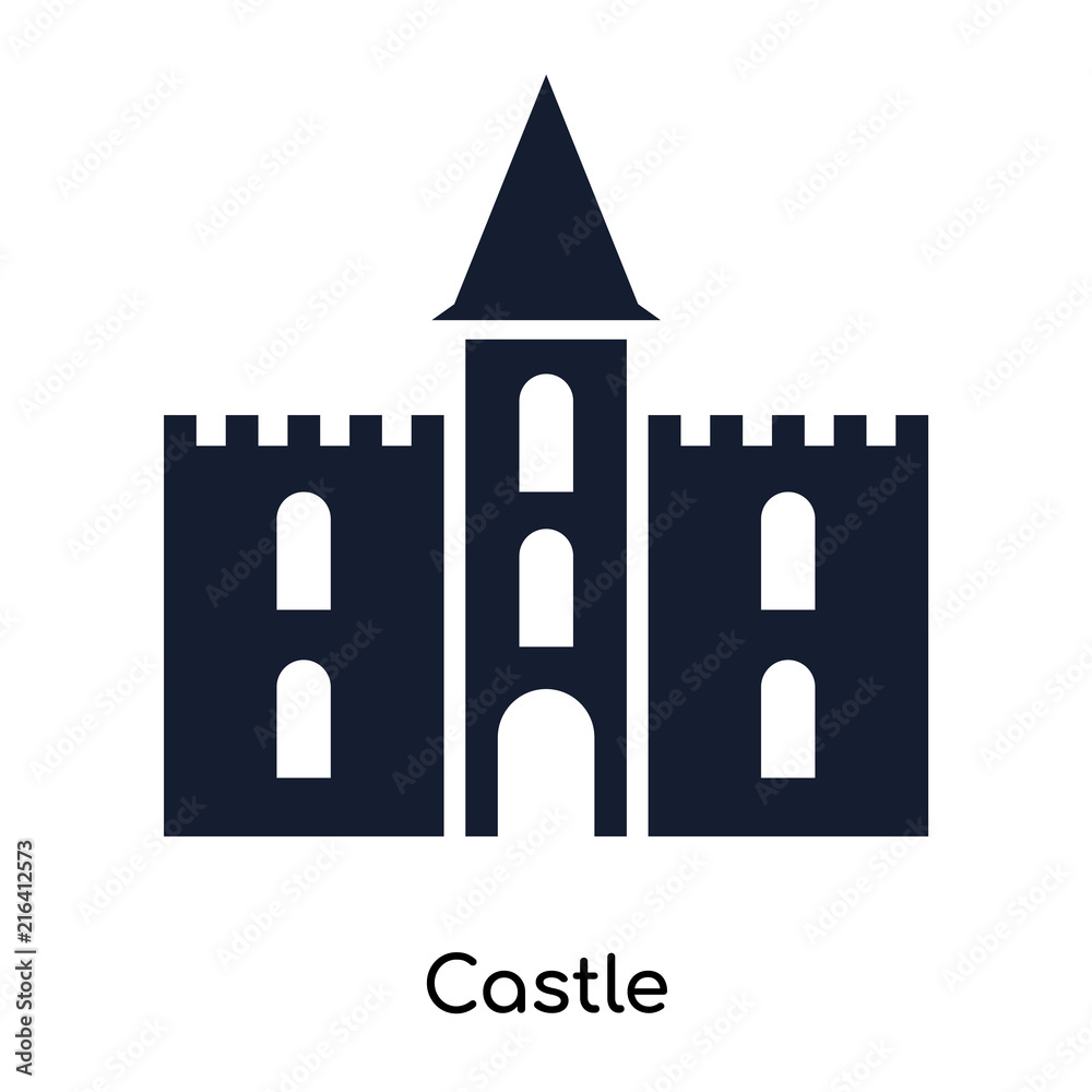 castle icons isolated on white background. Modern and editable castle ...