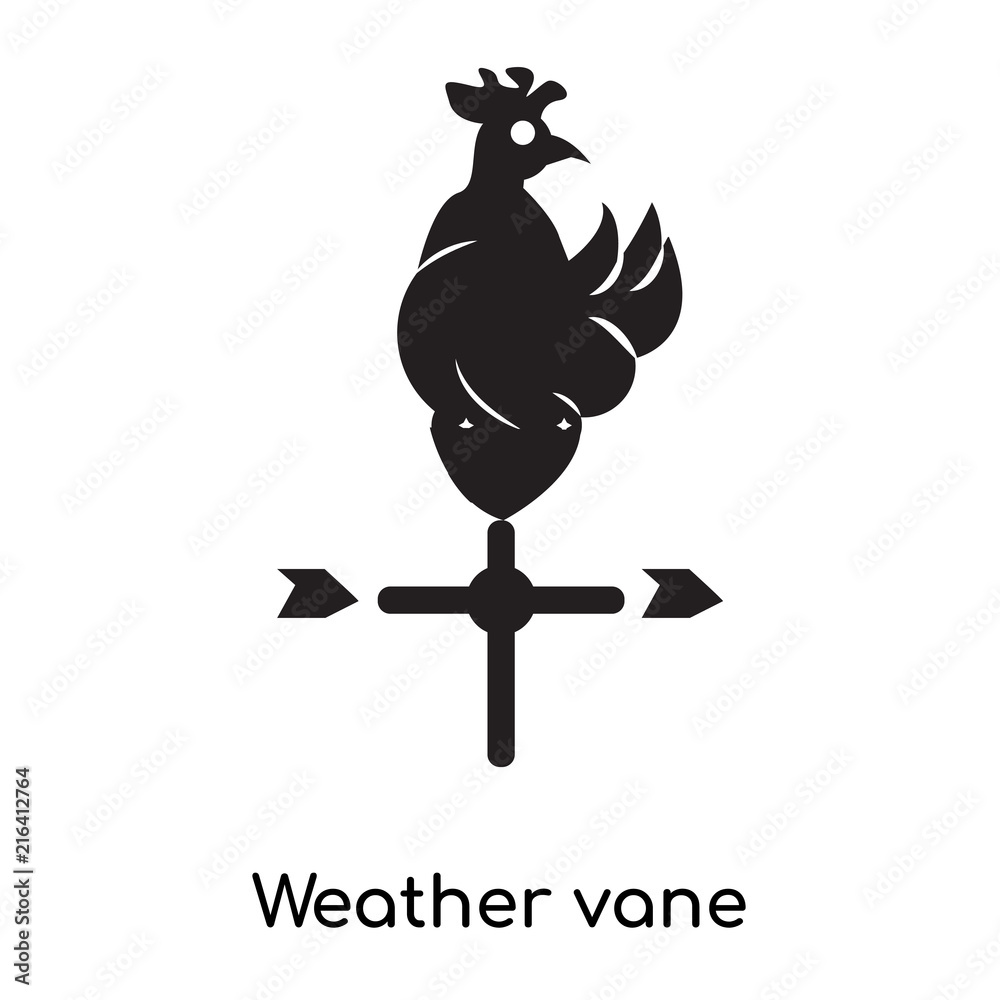 Weather vane icon vector sign and symbol isolated on white background ...