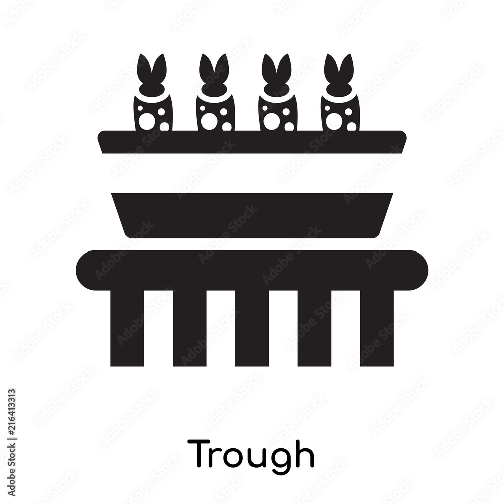 Trough icon vector sign and symbol isolated on white background, Trough ...