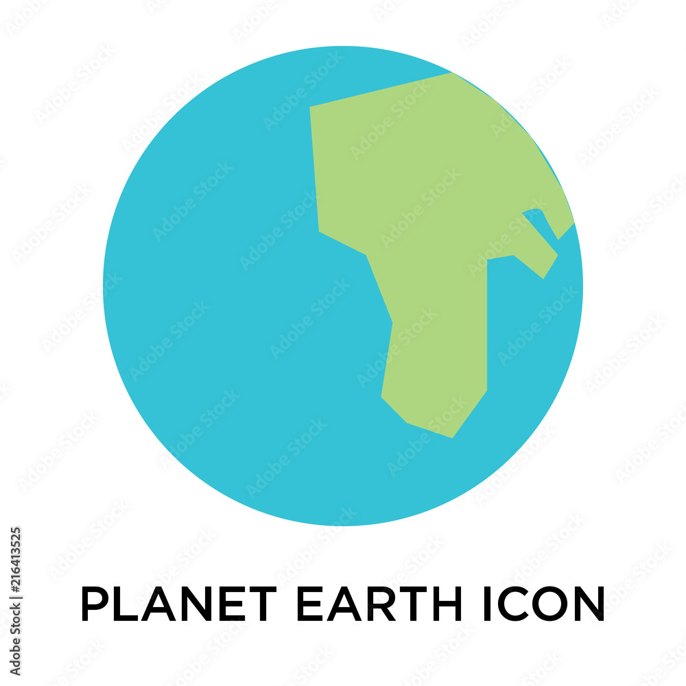 planet earth icon isolated on white background. Simple and editable ...