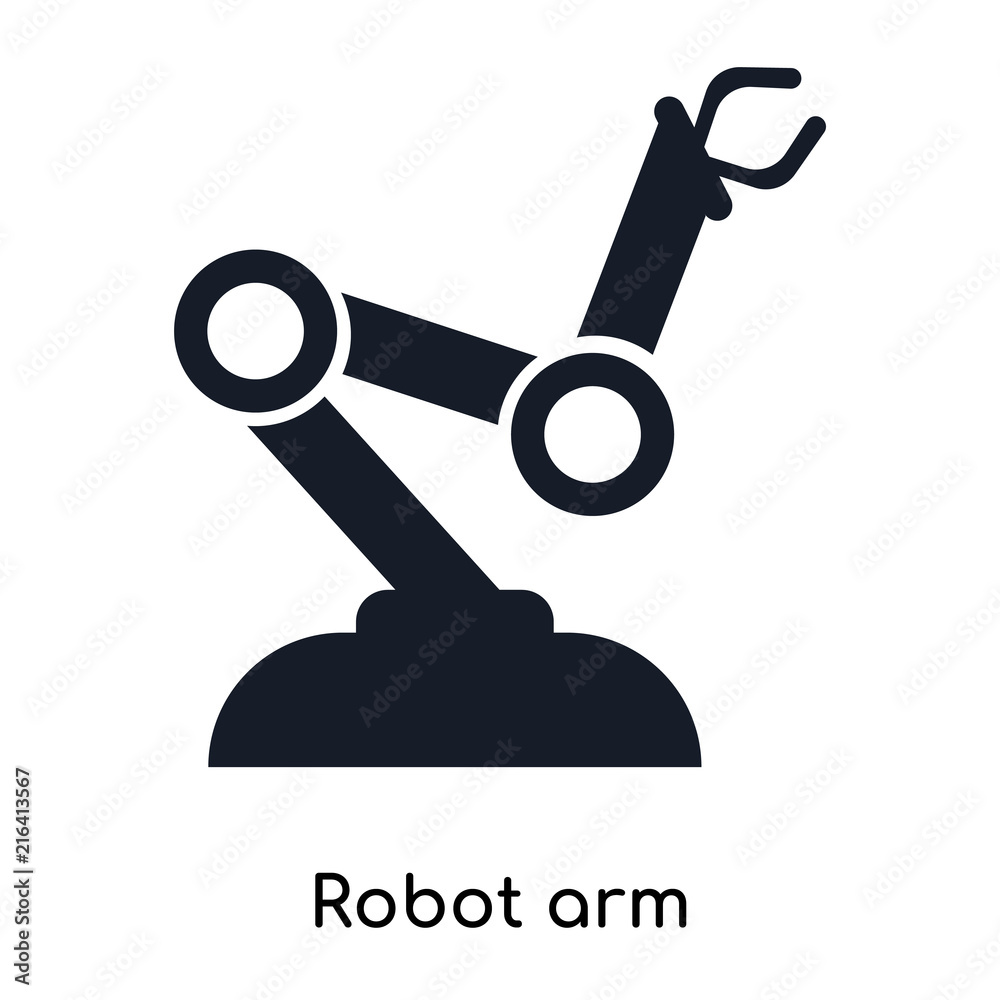 robot arm icons isolated on white background. Modern and editable robot ...