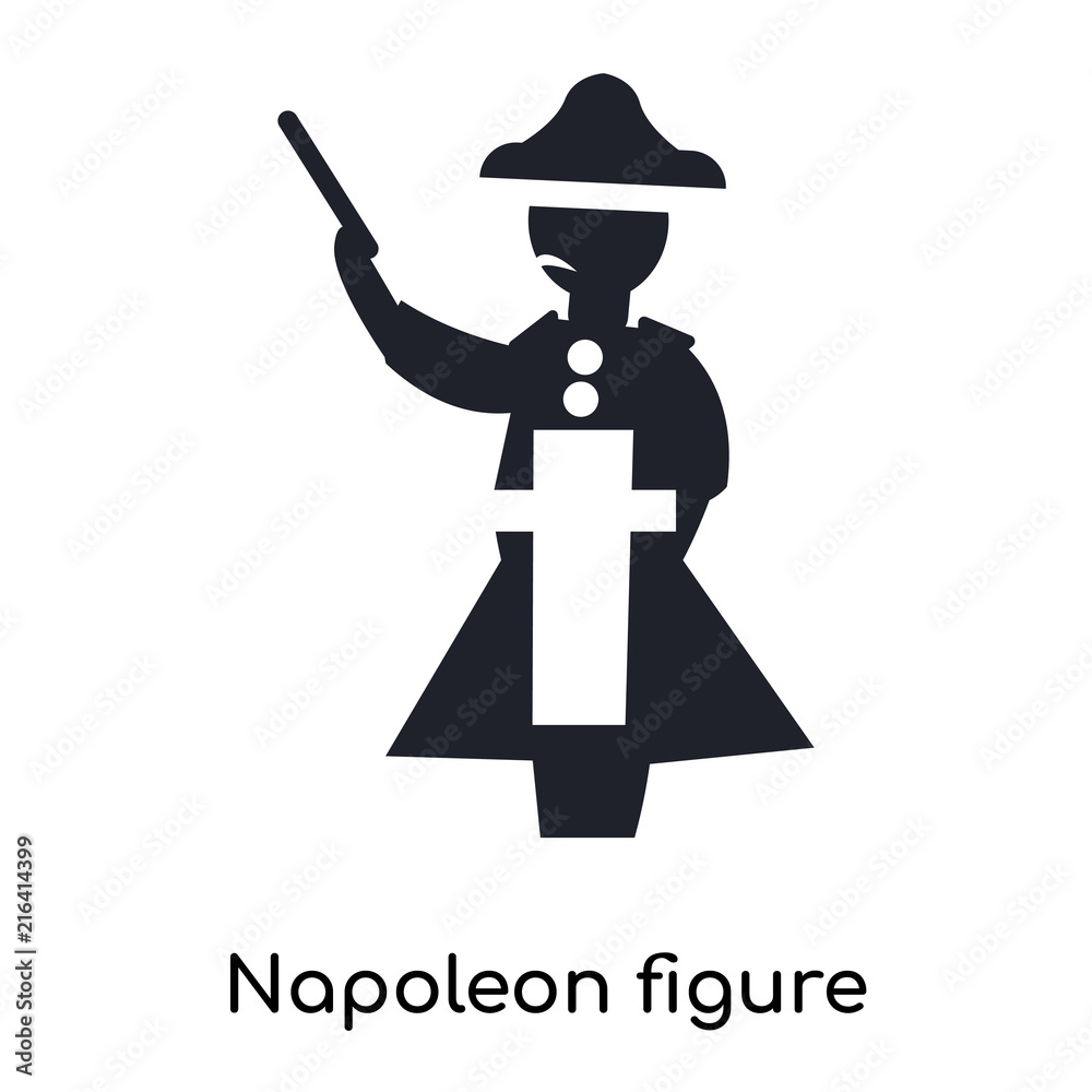 Napoleon figure icon vector sign and symbol isolated on white ...