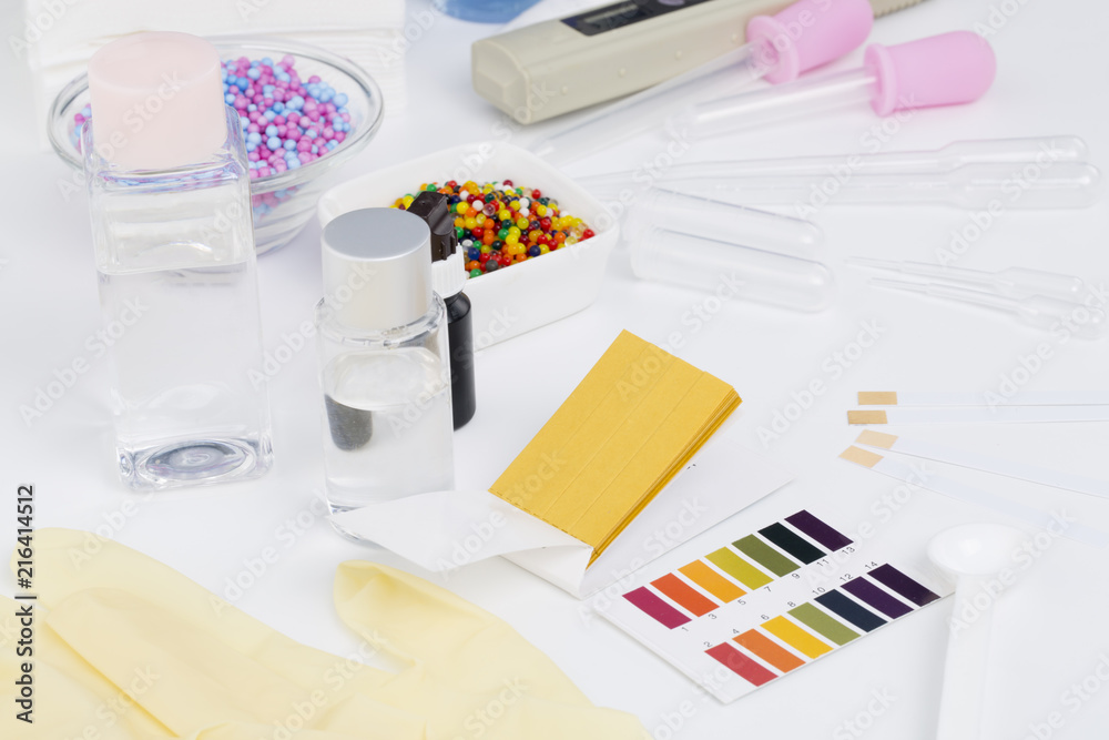 Cosmetic ingredients safety testing tools, pH value, water powder value ...