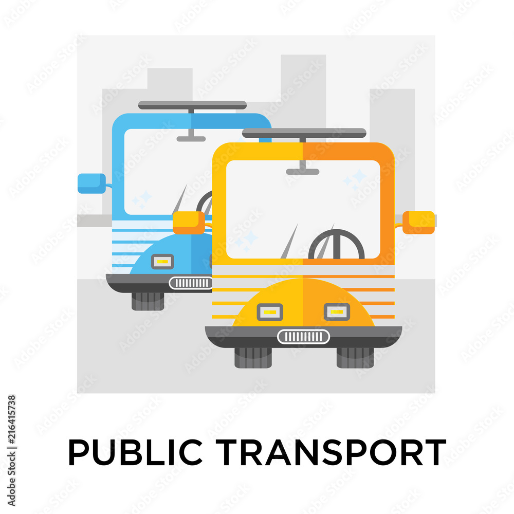 Public transport icon vector sign and symbol isolated on white ...