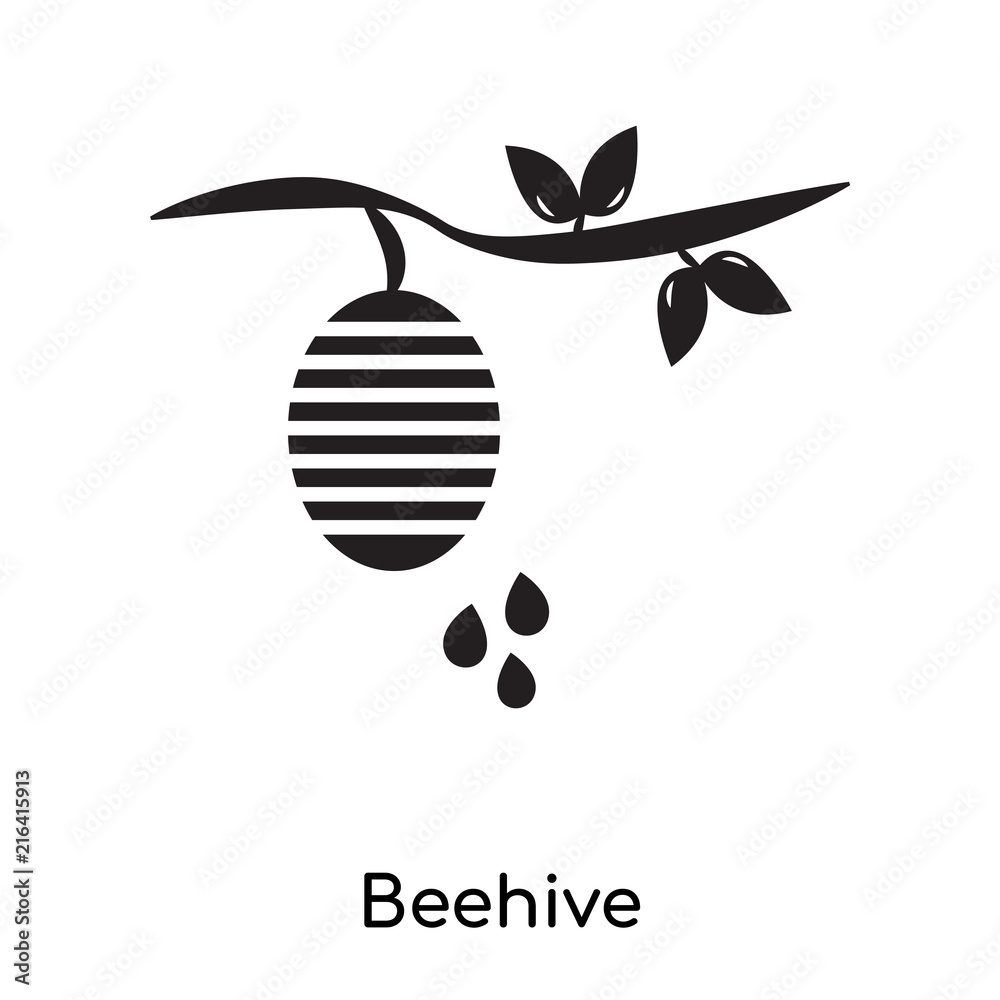 Beehive icon vector sign and symbol isolated on white background ...