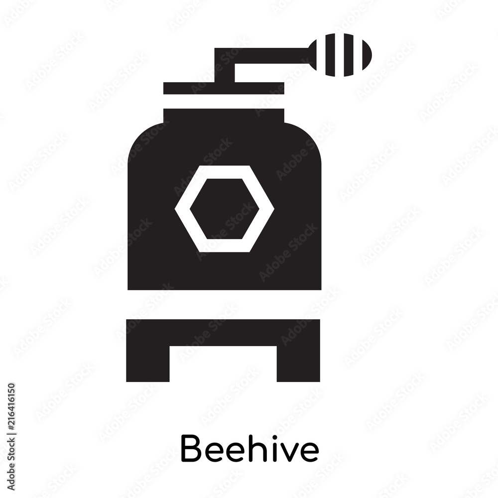 Beehive icon vector sign and symbol isolated on white background ...