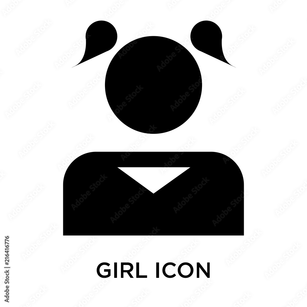 girl icons isolated on white background. Modern and editable girl icon ...