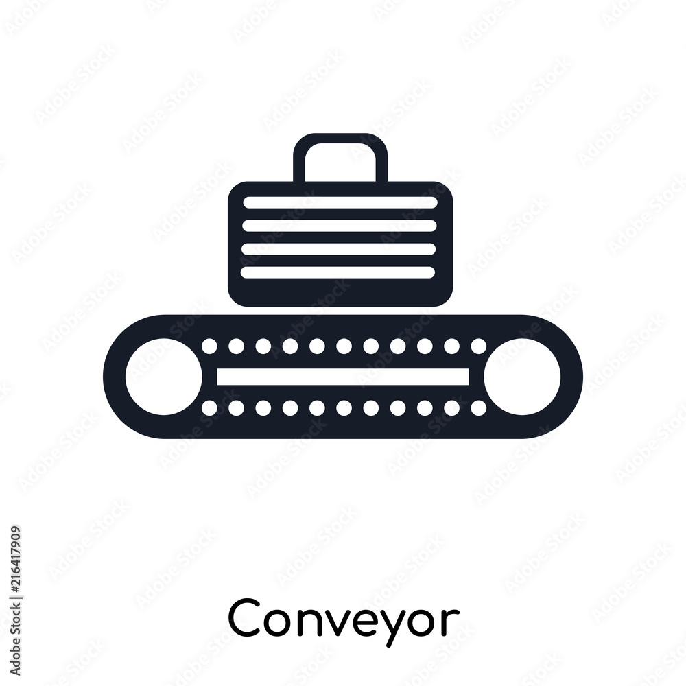 conveyor icons isolated on white background. Modern and editable ...