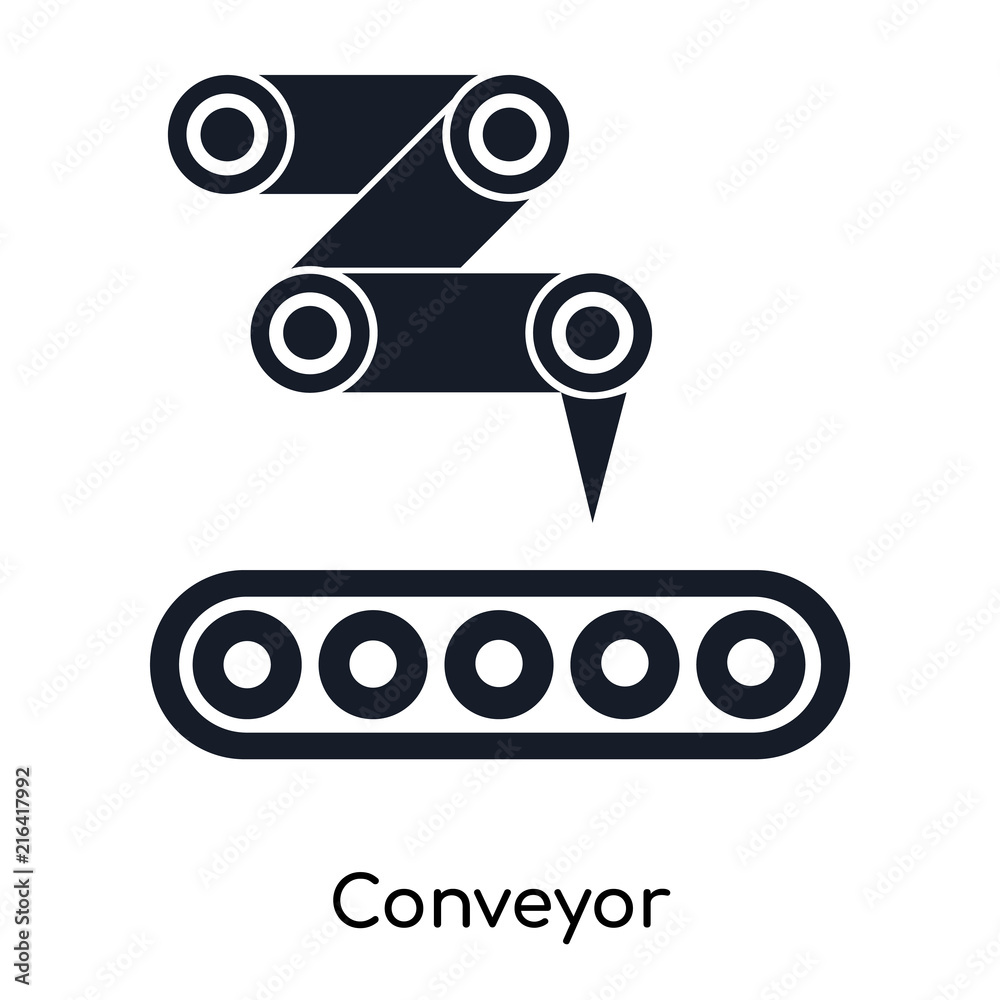 conveyor icons isolated on white background. Modern and editable ...