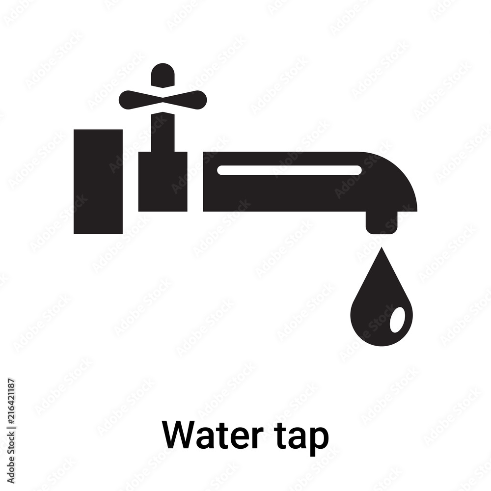 Water tap icon vector sign and symbol isolated on white background ...