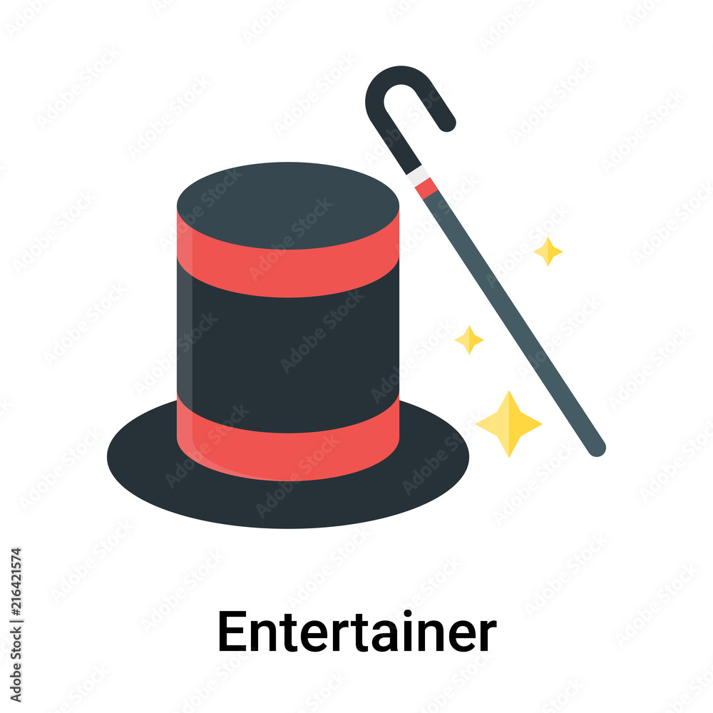 Entertainer icon vector sign and symbol isolated on white background ...