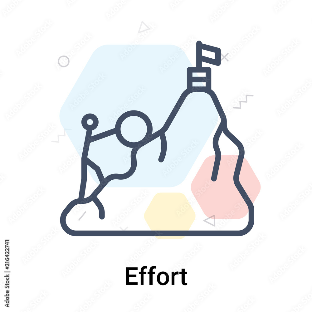 Effort icon vector sign and symbol isolated on white background, Effort ...