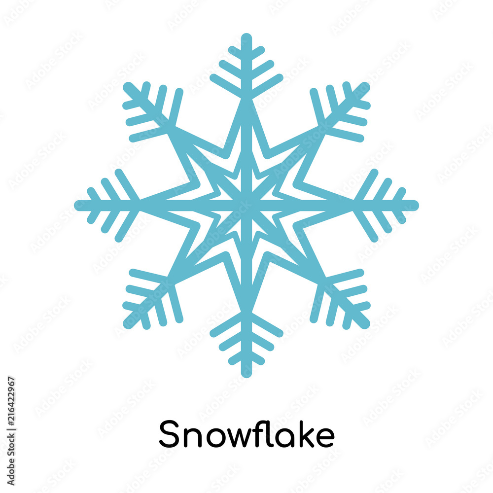 Snowflake icon vector sign and symbol isolated on white background ...