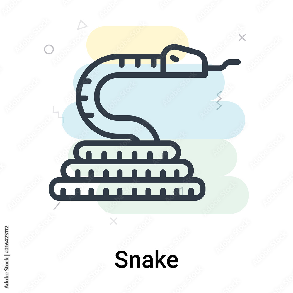 Snake icon vector sign and symbol isolated on white background, Snake ...
