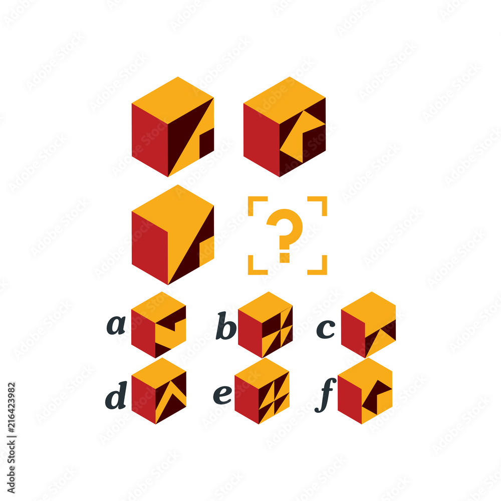 IQ test. Choose correct answer. Logical task, educational game for kids ...