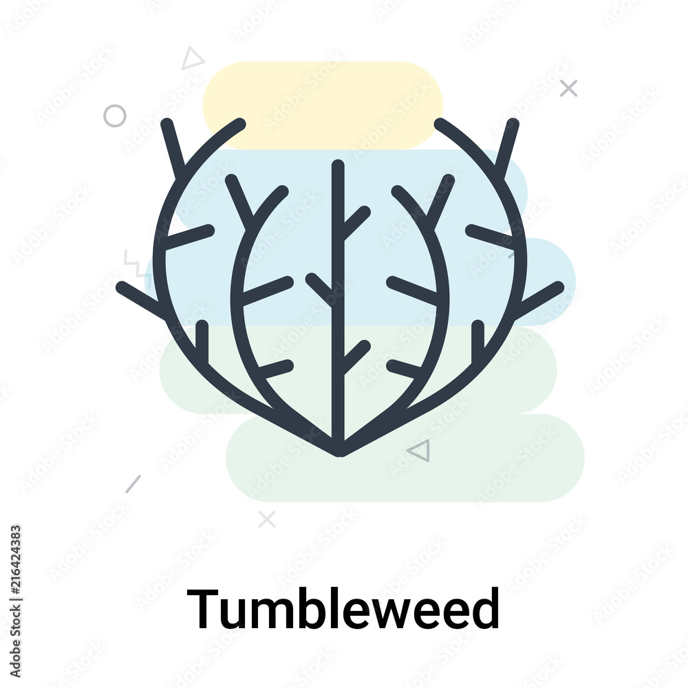 Tumbleweed icon vector sign and symbol isolated on white background ...
