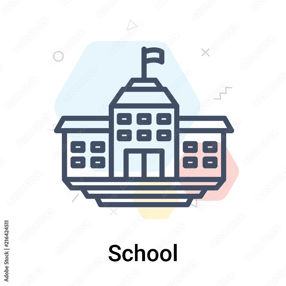 School icon vector sign and symbol isolated on white background, School ...
