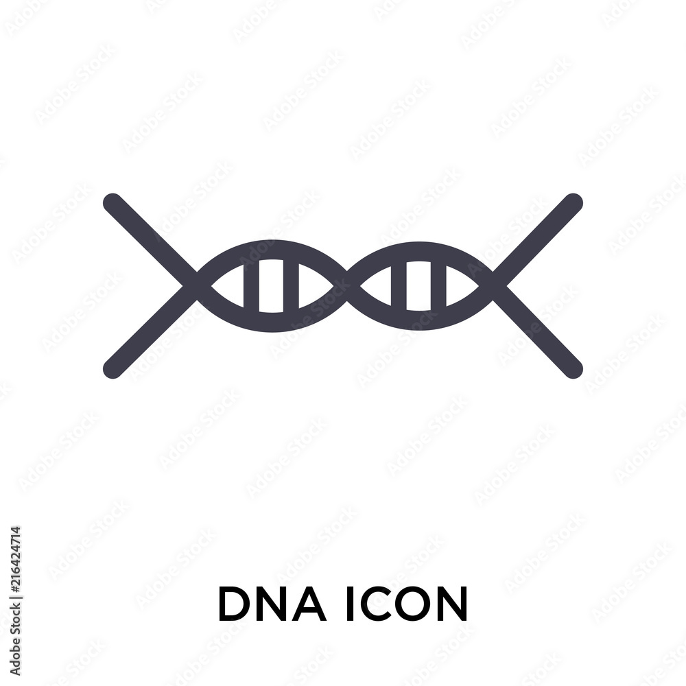 Dna icon vector sign and symbol isolated on white background, Dna logo ...