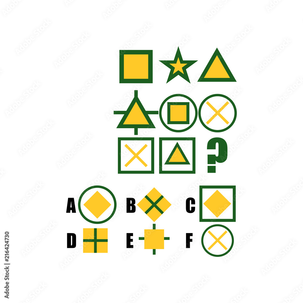 IQ test. Choose correct answer. Logical task, educational game for kids ...
