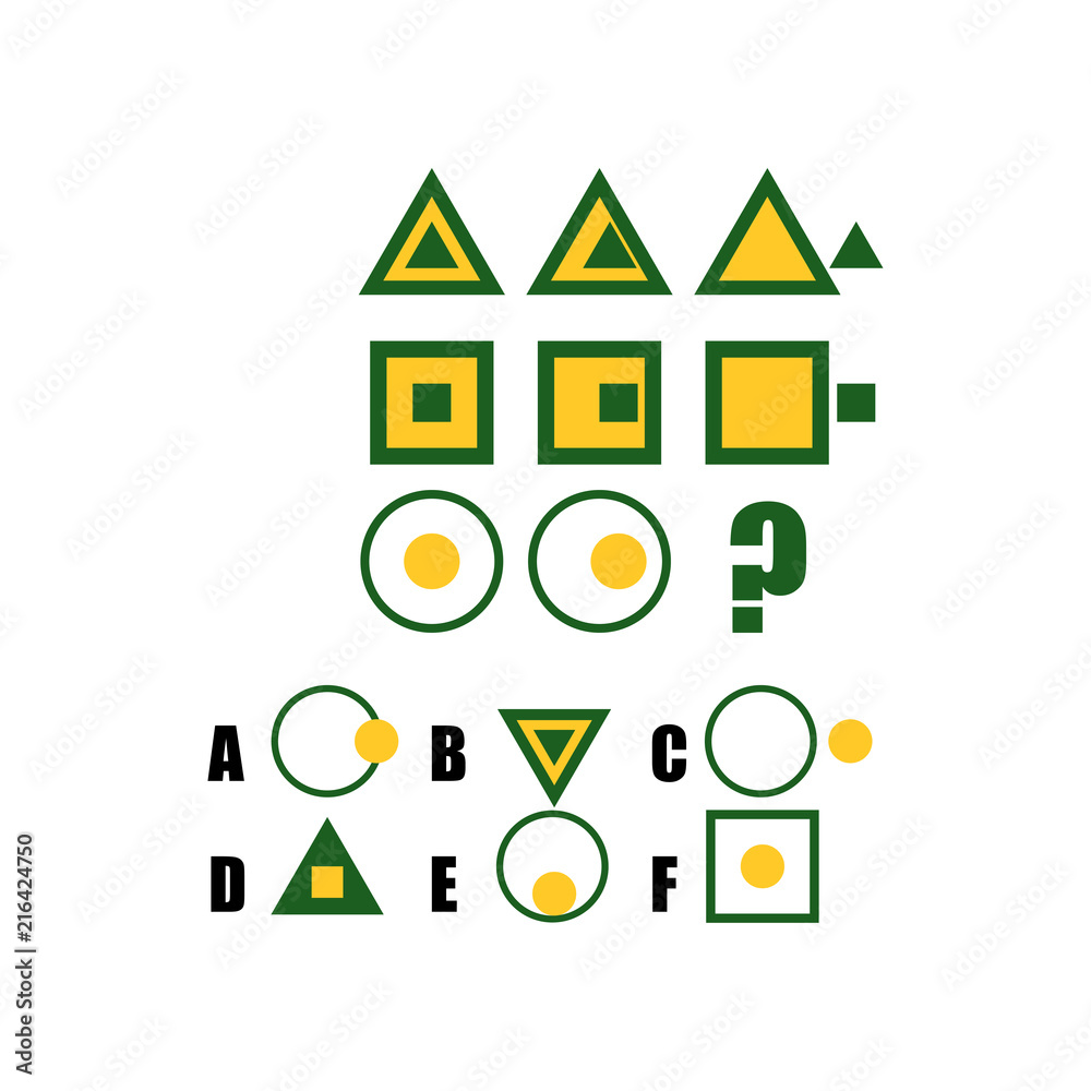 IQ test. Choose correct answer. Logical task, educational game for kids ...