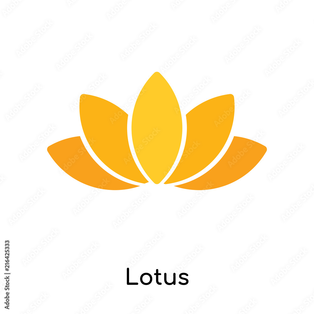 Lotus icon vector sign and symbol isolated on white background, Lotus ...