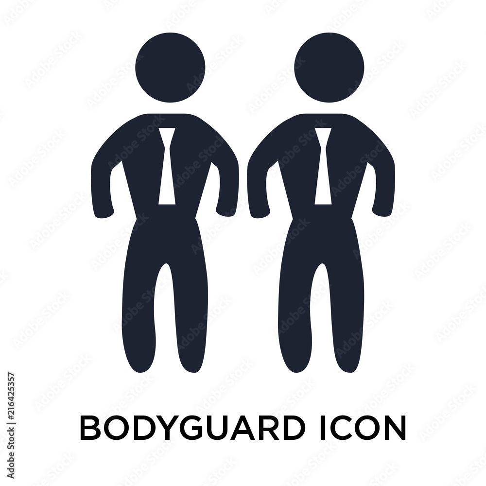 Bodyguard icon vector sign and symbol isolated on white background ...