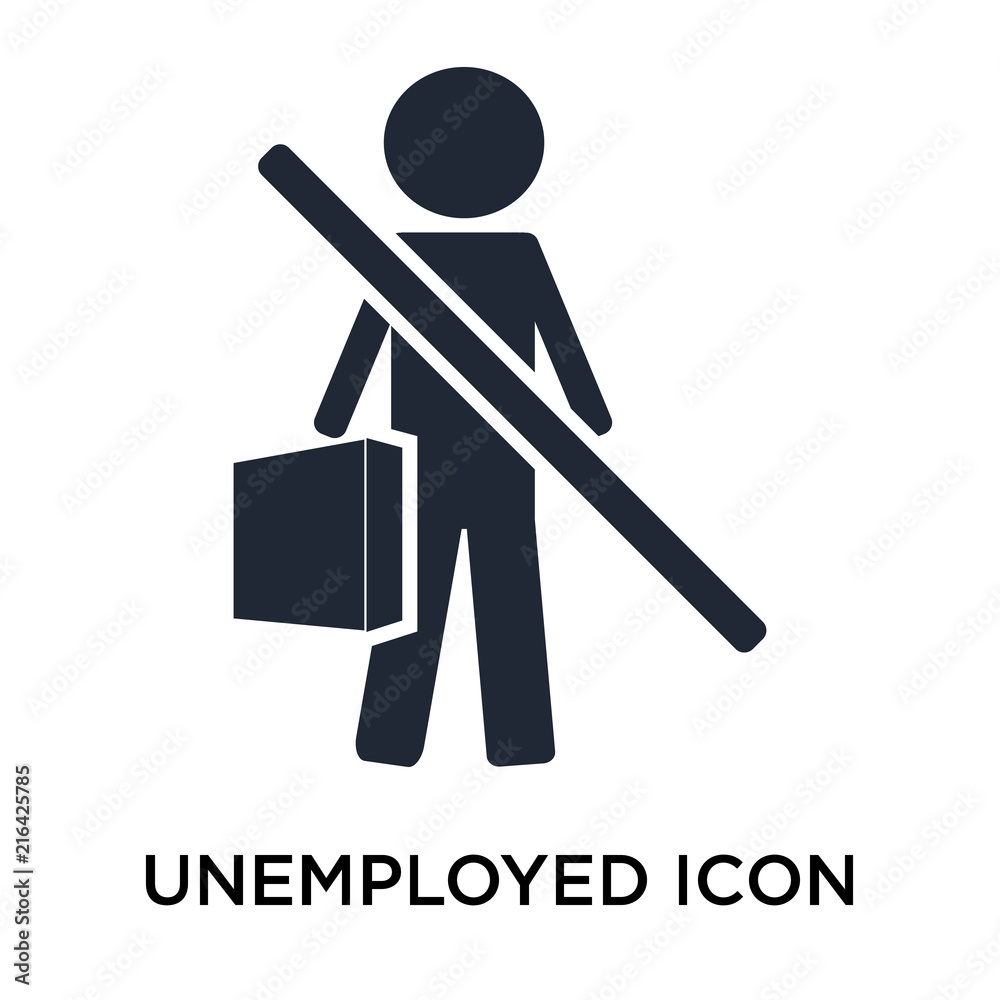 Unemployed icon vector sign and symbol isolated on white background ...
