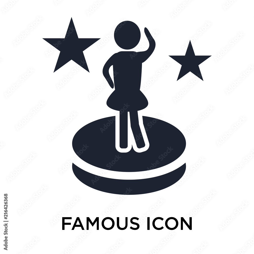 Famous icon vector sign and symbol isolated on white background, Famous ...
