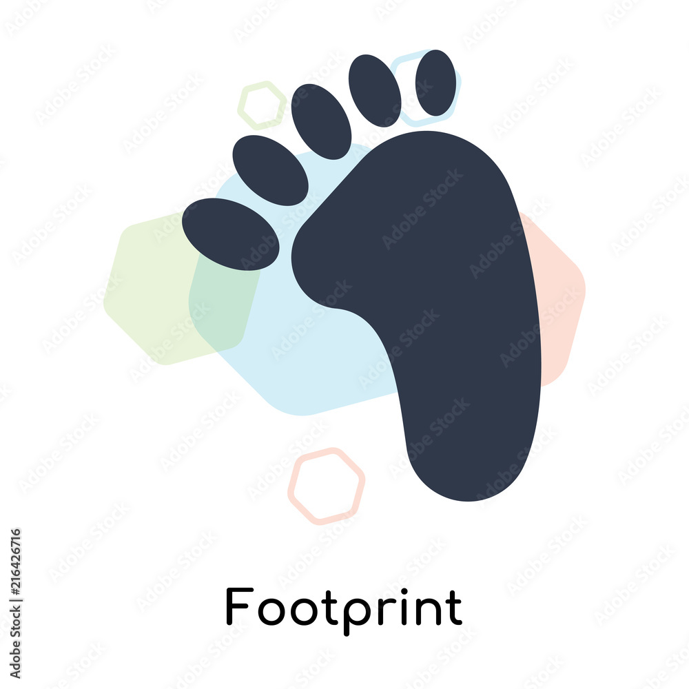 Footprint icon vector sign and symbol isolated on white background ...